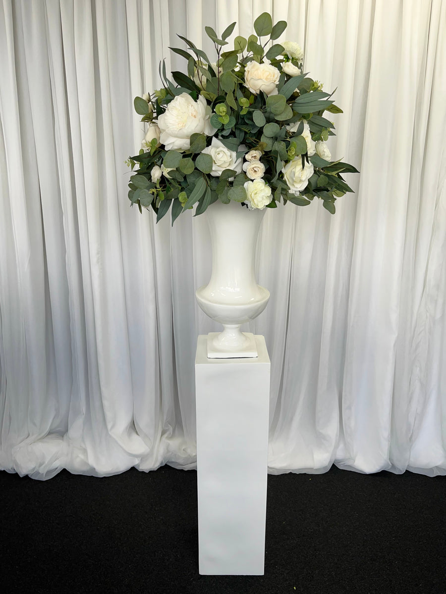 Rectangle plinth with slimline urn & Sarah floral – Fairytale Events ...