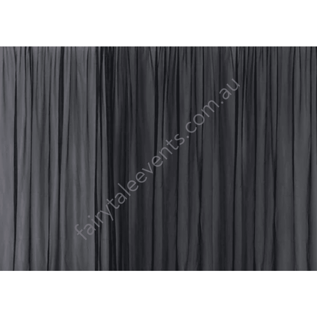 Black sheer curtain backdrop hire Sydney – Fairytale Events Pty Ltd