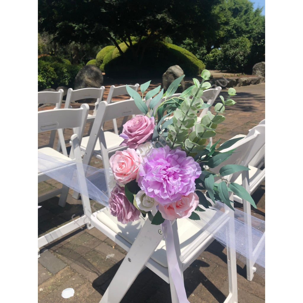 Esther floral pew flower – Fairytale Events Pty Ltd