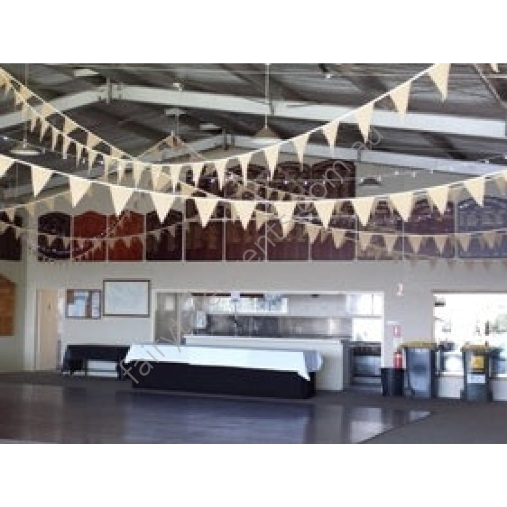 Hessian bunting (ceiling decor) – Fairytale Events Pty Ltd